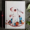 Blue / Purple Rabbit Watercolor Art PRINT Hare / Bunny Portrait Forest ...