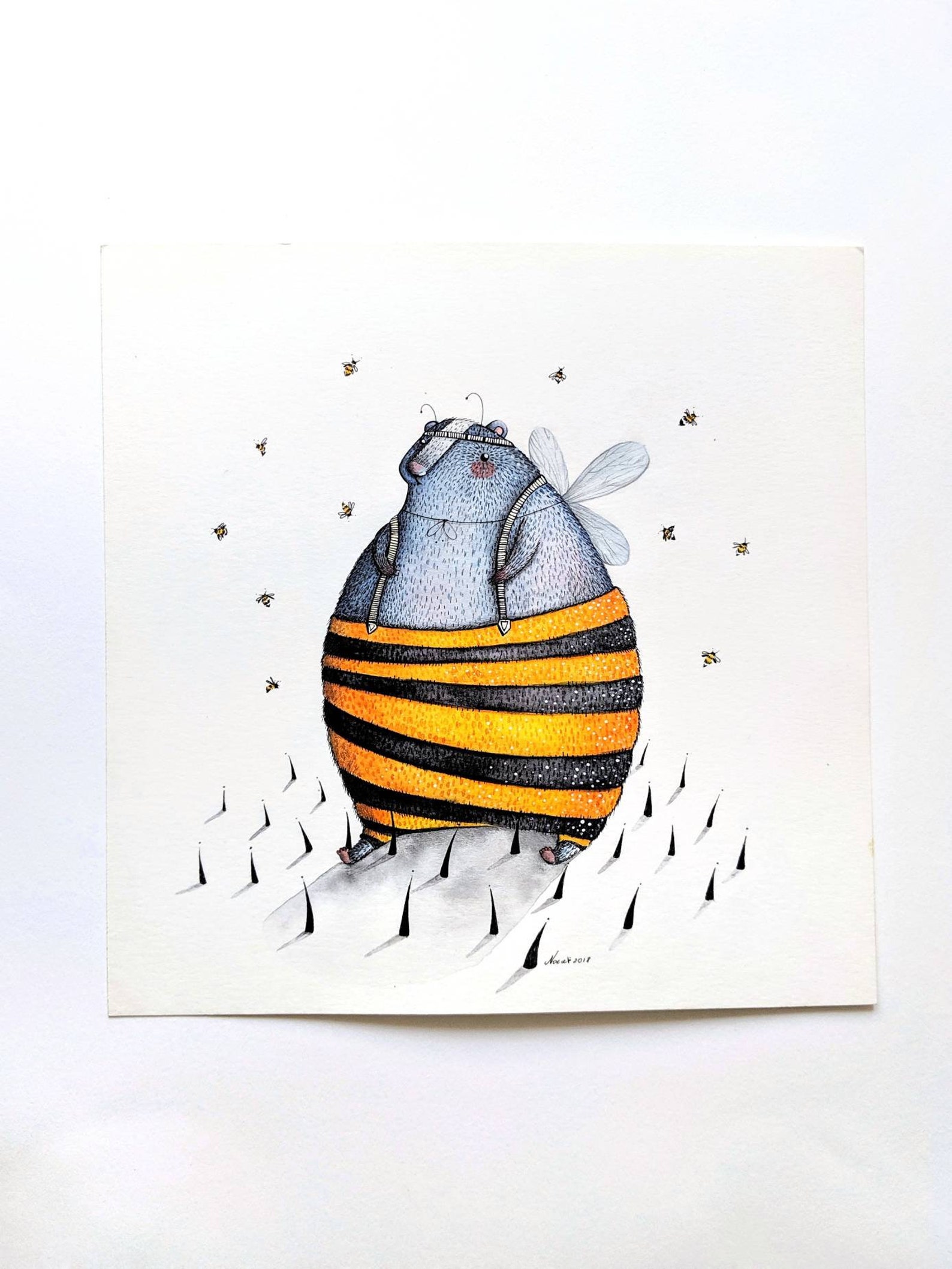 Bumble Bear - Bear Illustration - Original Watercolor Painting ...