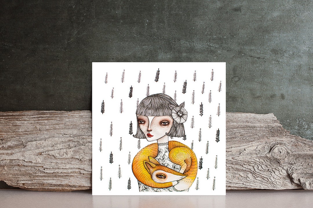 Watercolor Giclee PRINT Original Painting by Nora Fox Girl Portrait ...