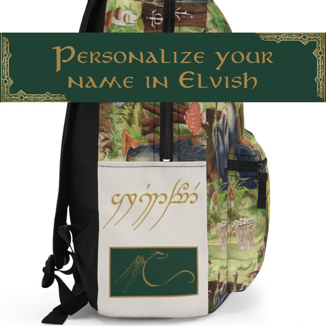 LOTR Hobbit Personalized Backpack, Lord of the Rings Book-bag, Rings of ...