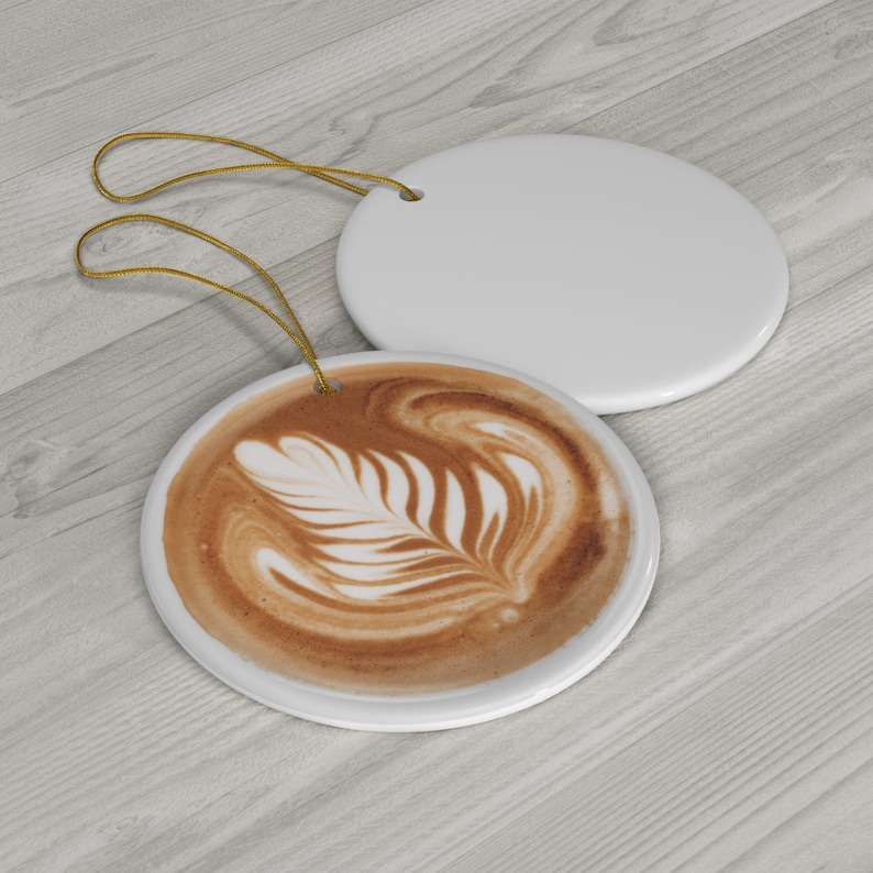 Latte Art Ceramic Ornament: Coffee Lover Gift - Etsy