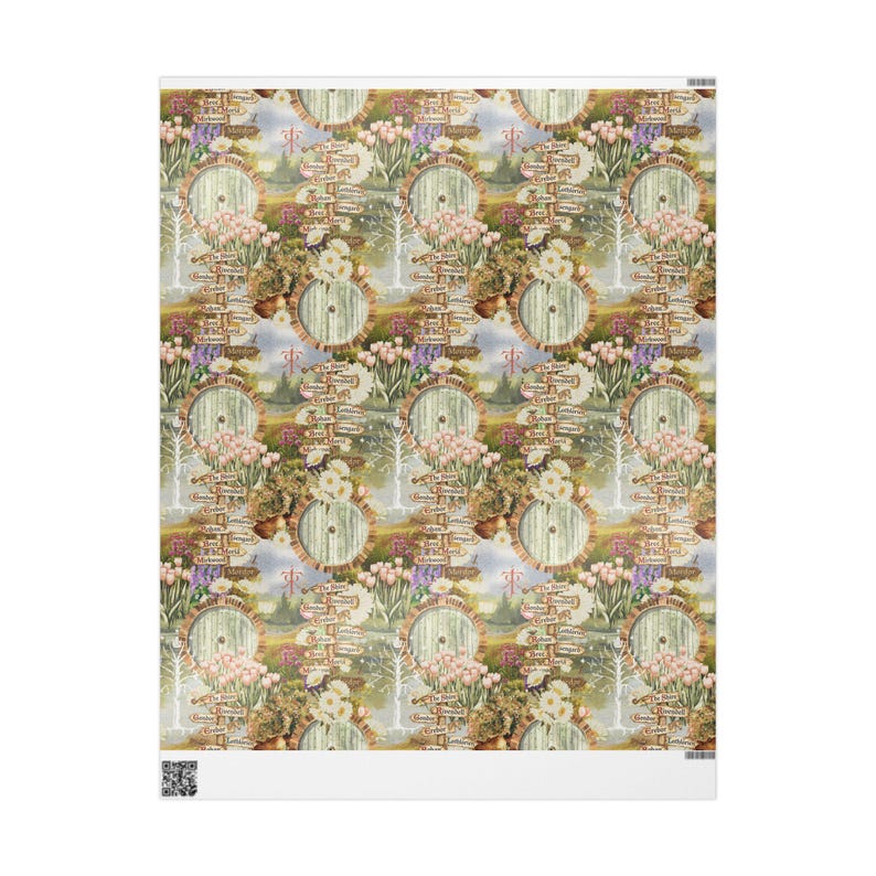 Lord of the Rings Wrapping Paper: Floral Hobbit Theme, Middle Earth ...