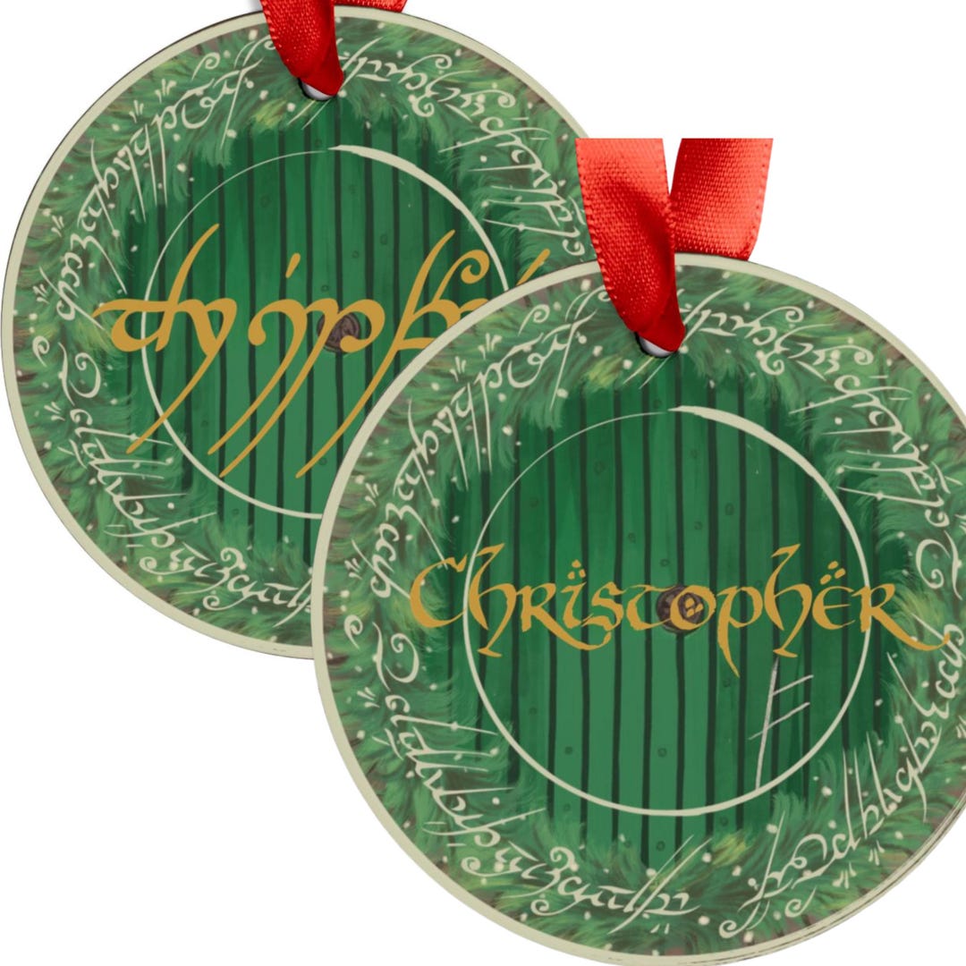Personalized LOTR Christmas Ornament, Metal Hobbit Door Decor - Etsy
