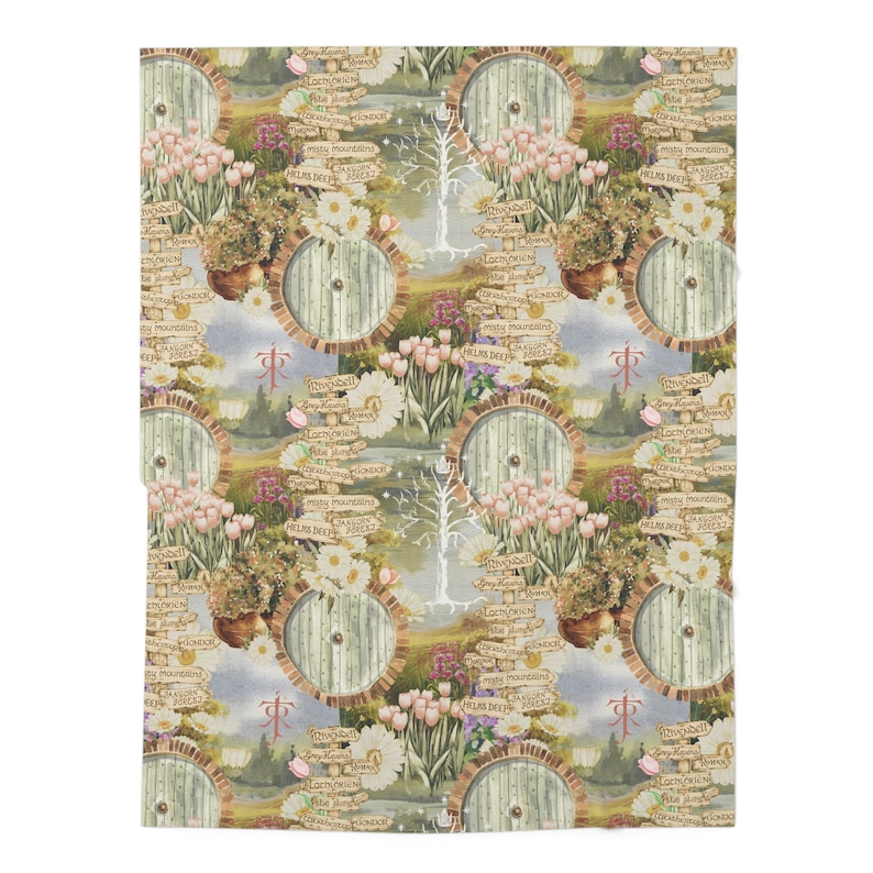 Hobbit Floral Baby Swaddle Blanket: Middle Earth Hobbitcore Wrap - Etsy