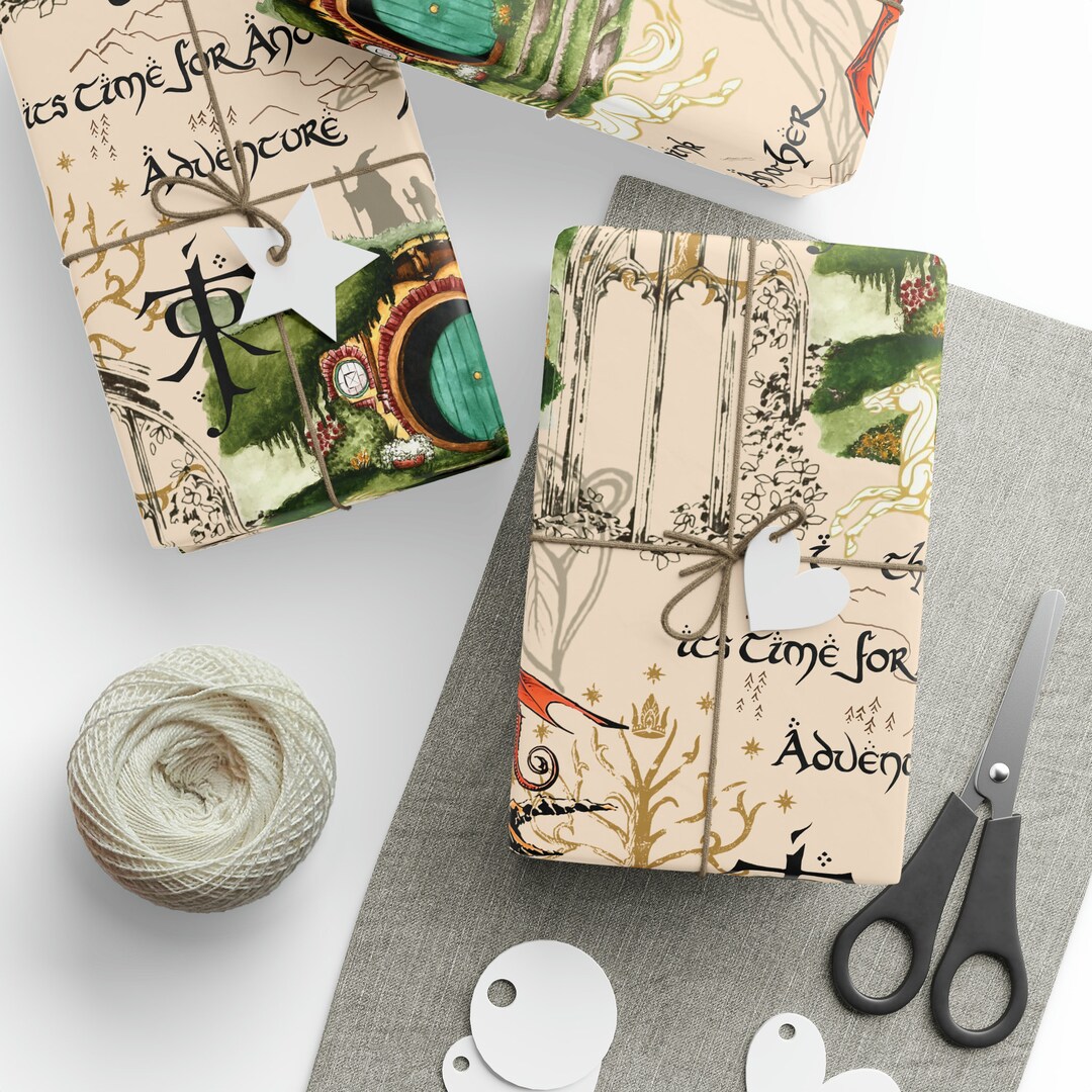 Lord of the Rings Wrapping Paper: Tolkien Art Gift Wrap - Etsy