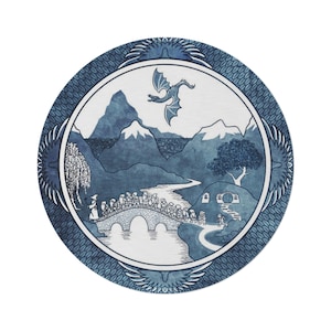 The Hobbit Round Rug, Lord of the Rings Round Rug, LOTR Floor Rug ...