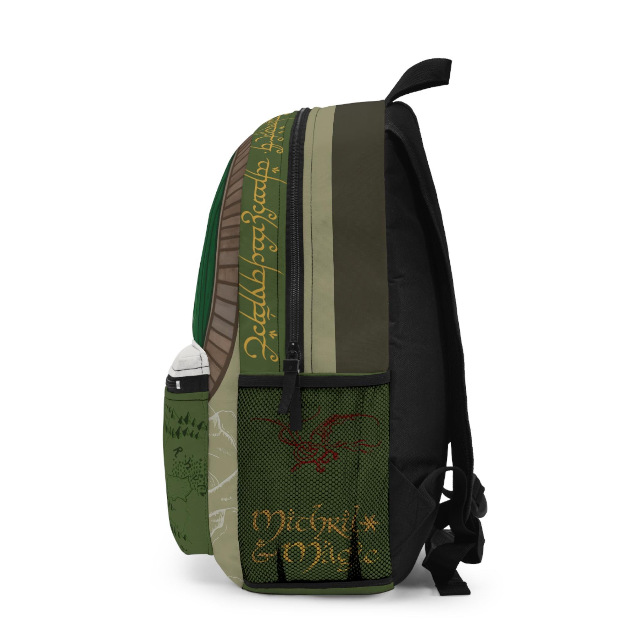 LOTR Hobbit Backpack: Lord of the Rings Book Bag, Middle Earth Shoulder ...