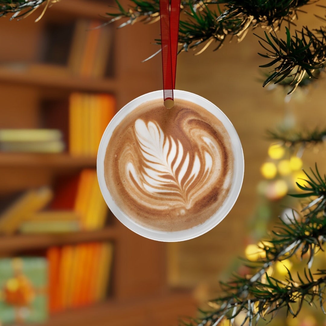 Latte Art Ceramic Ornament: Coffee Lover Gift - Etsy