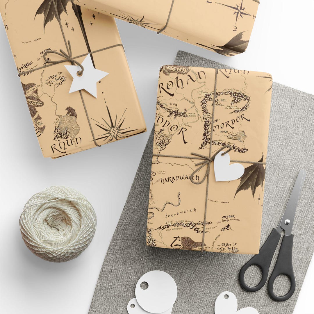 Middle Earth Map Wrapping Paper: Lord of the Rings Gift Wrap - Etsy