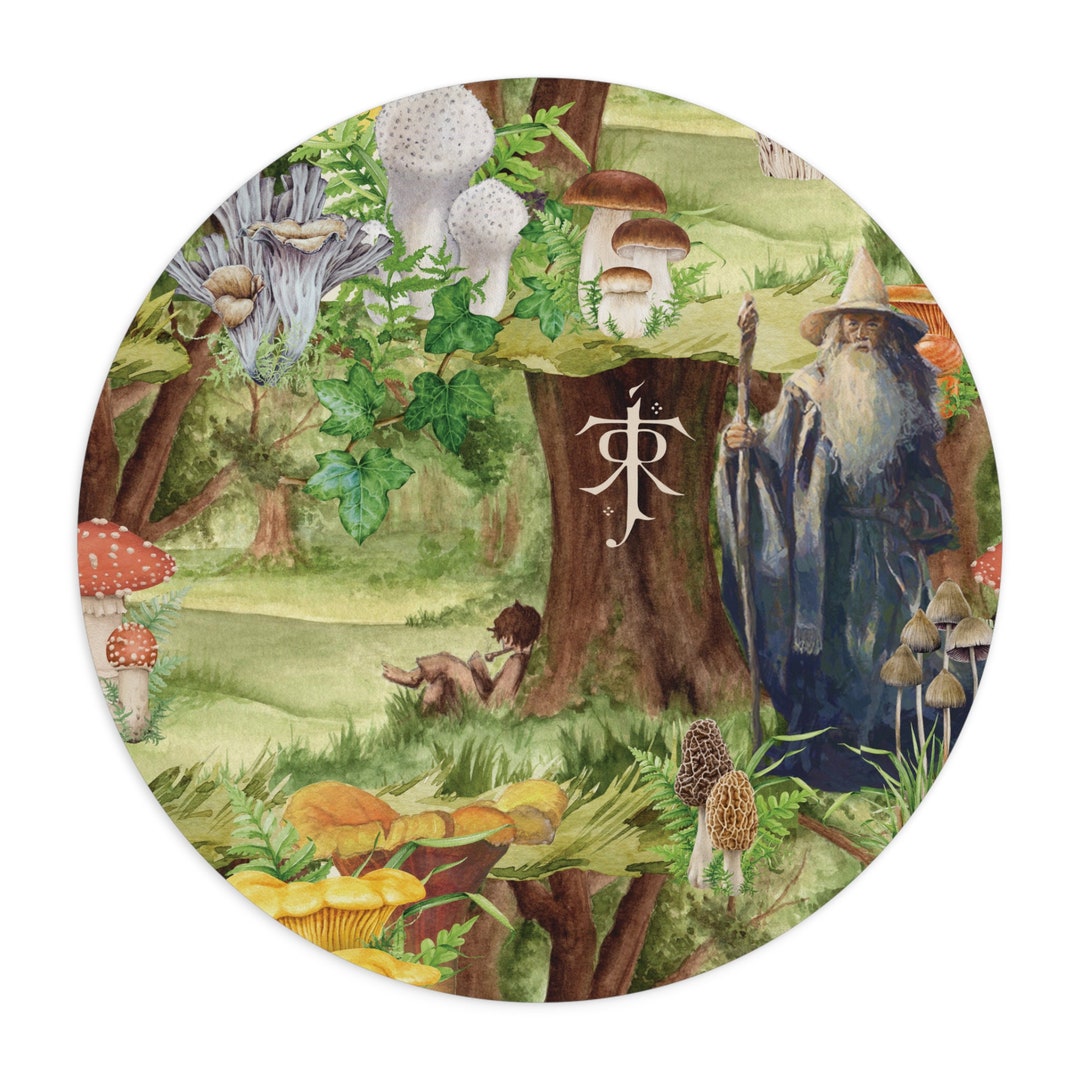 Hobbit Mushroom Mouse Pad, Shire Green, Lord of the Rings Mousepad ...