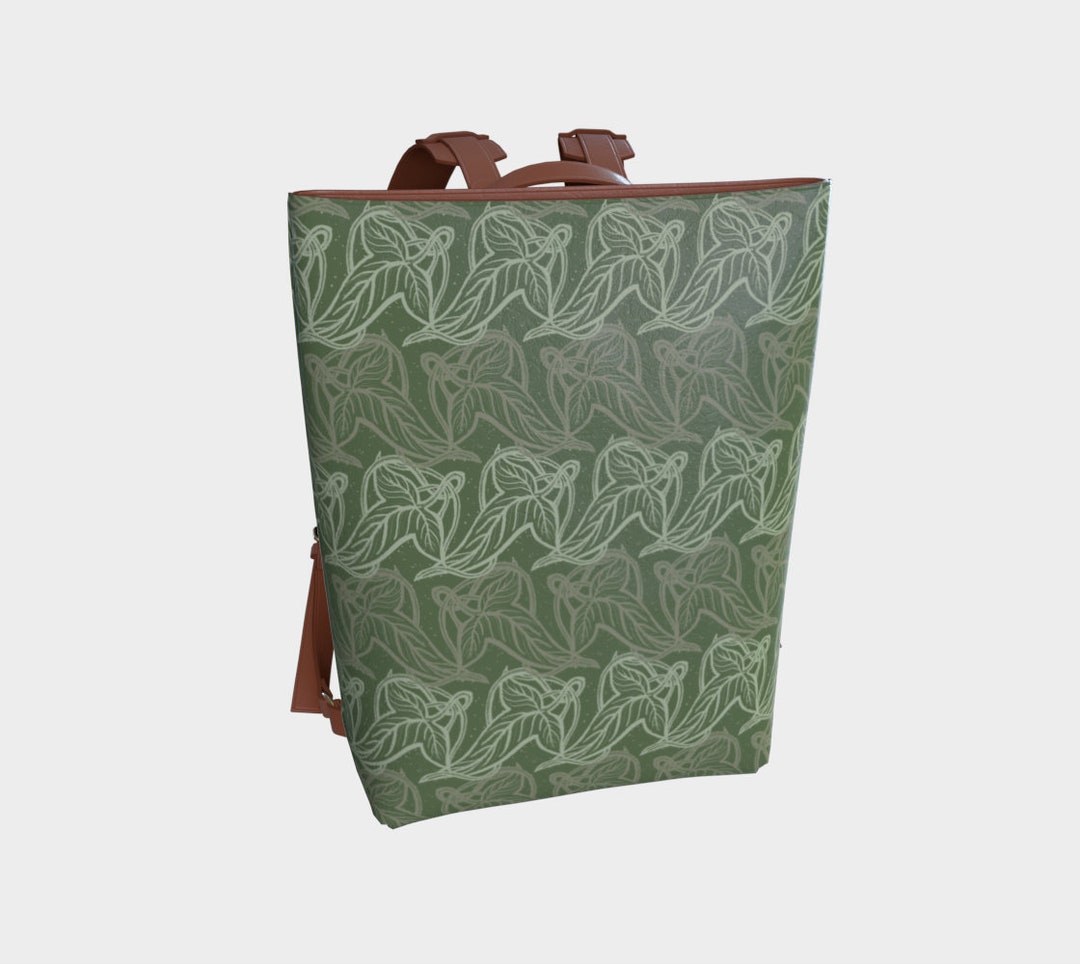 Elvish Leaf Backpack, Vegan Leather Book Bag, Lord of the Rings Bag ...