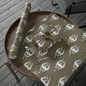 Imperial Skyrim Wrapping Paper, Skyrim Gift Wrapping Paper, Dragon Gift ...