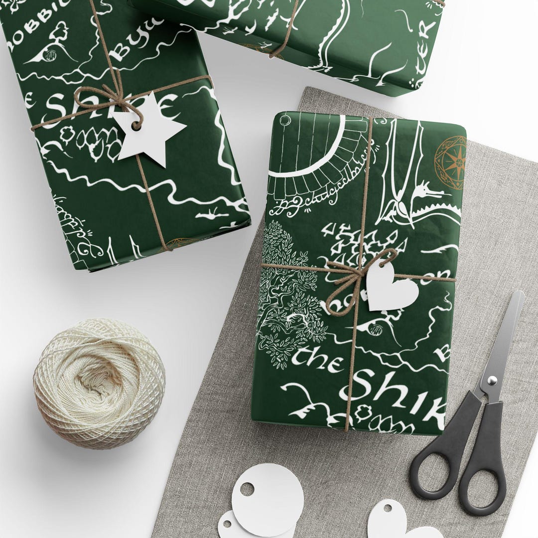 Shire Map Wrapping Paper: Lord of the Rings Gift Wrap, Hobbit Themed - Etsy