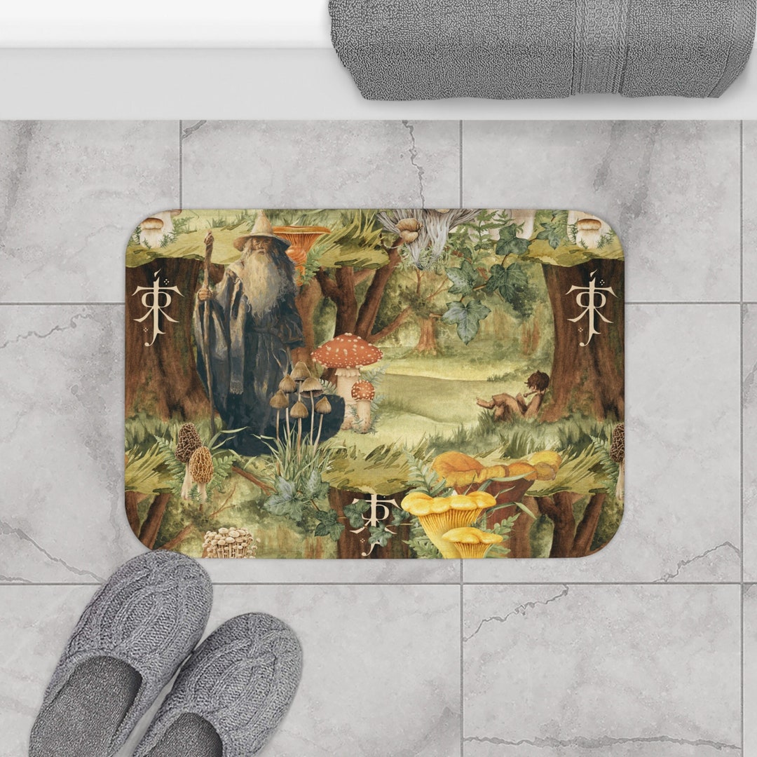 LOTR Hobbit Bath Mat, Lord of the Rings Bath Mat, Rings of Power Mat ...