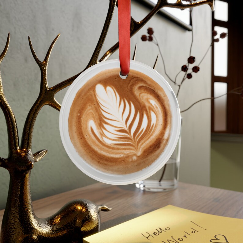Latte Art Ceramic Ornament: Coffee Lover Gift - Etsy
