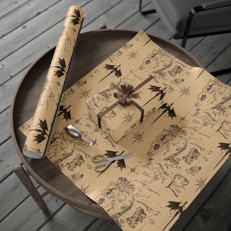 Middle Earth Map Wrapping Paper: Lord of the Rings Gift Wrap - Etsy