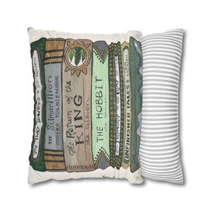 LOTR Books Square Pillowcase, Lord of the Rings Square Pillowcase ...