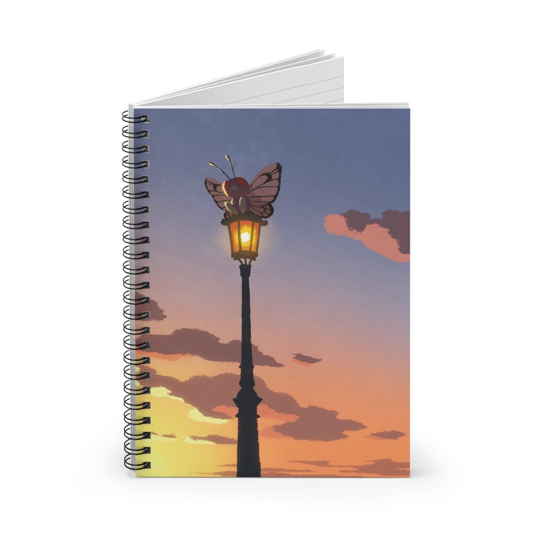 Sunset Purple Spiral Notebook, Ruled Line, Pokemon Notebook, Sleeping ...