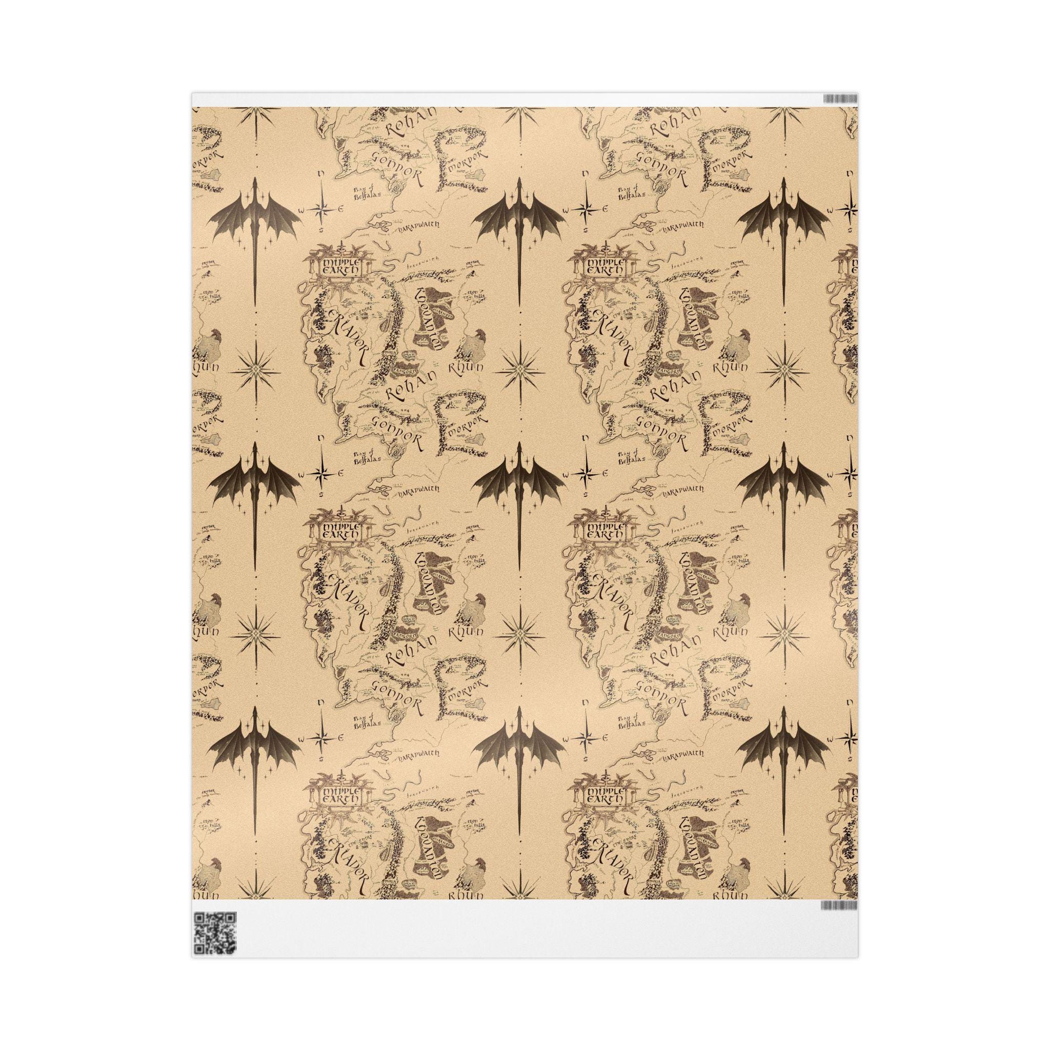 Middle Earth Map Wrapping Paper: Lord of the Rings Gift Wrap - Etsy