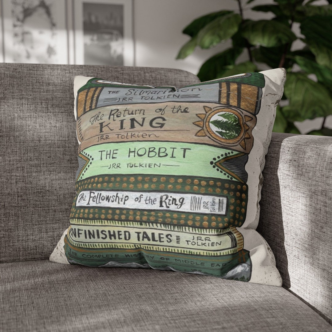 LOTR Books Square Pillowcase, Lord of the Rings Square Pillowcase ...