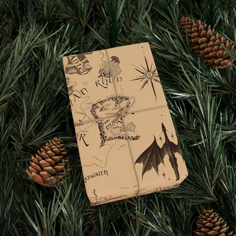 Middle Earth Map Wrapping Paper: Lord of the Rings Gift Wrap - Etsy