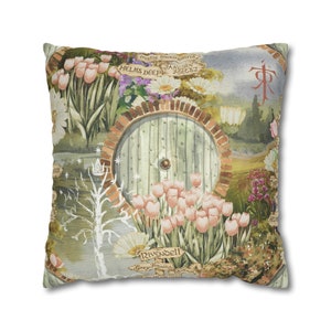 Hobbit Floral Square Pillowcase, Lord of the Rings Square Pillowcase ...