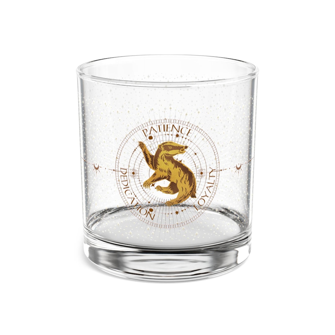 Celestial Hufflepuff Whiskey Glass, 10 Oz, Harry Potter Whiskey Glass ...