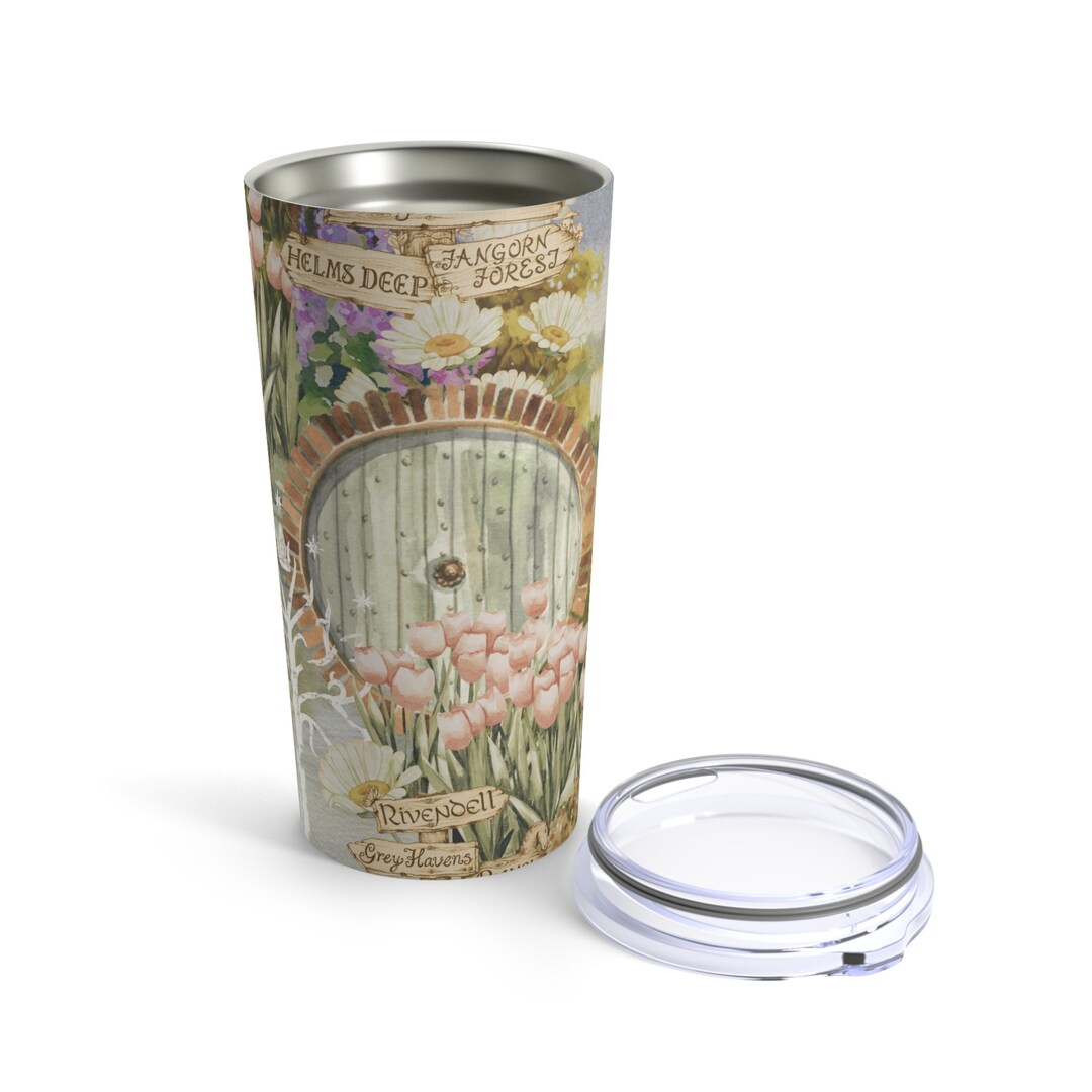 Hobbit Floral Tumbler, 20oz, Lord of the Rings Tumbler, Tolkien Travel ...