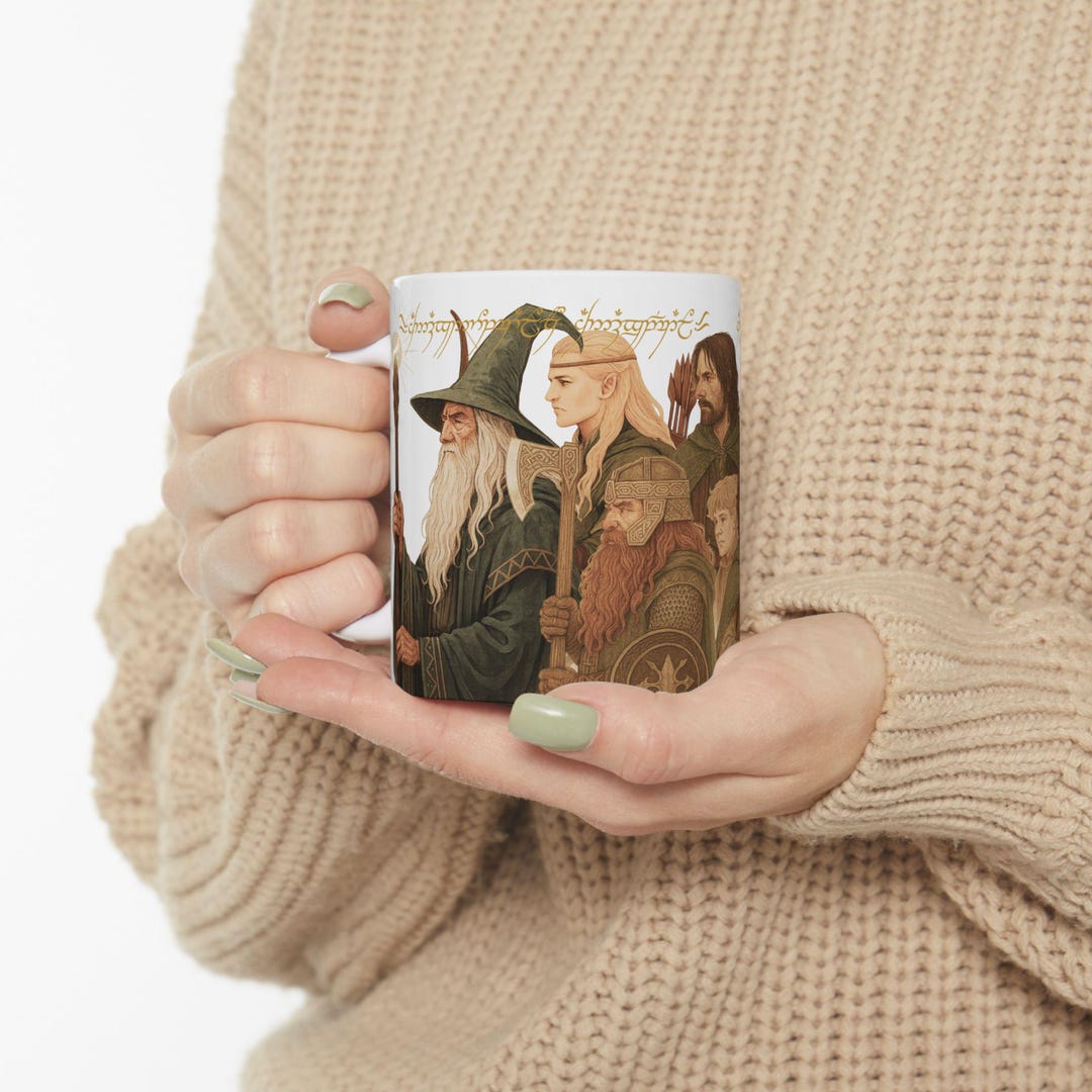 Fellowship of the Ring Ceramic Coffee Mug, LOTR, Tolkien Art - Etsy