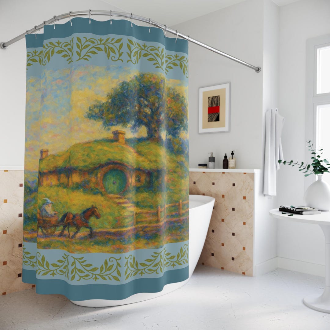 Shire Shower Curtain, Lord of the Rings Bathroom Curtain, LOTR Shower ...