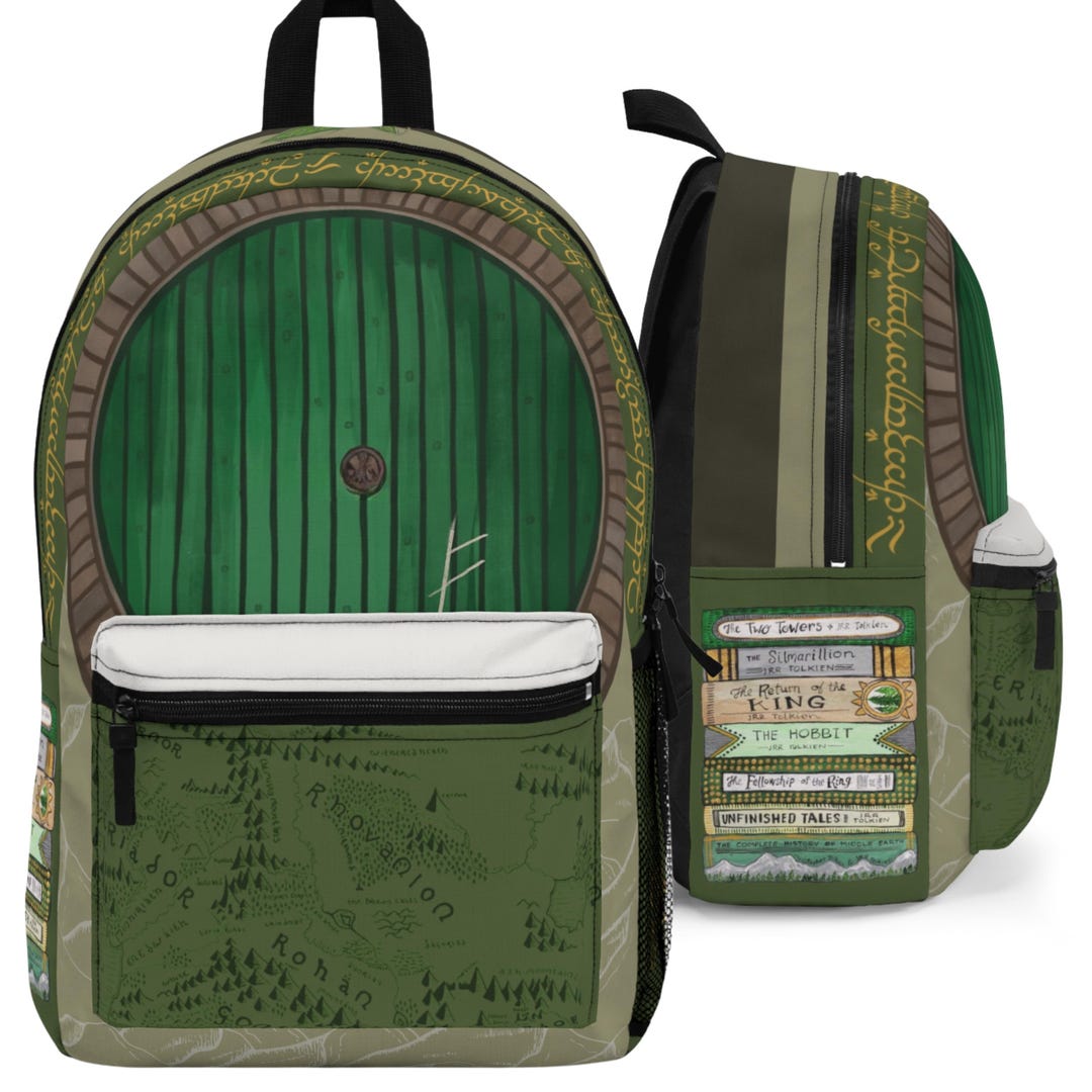 LOTR Hobbit Backpack: Lord of the Rings Book Bag, Middle Earth Shoulder ...