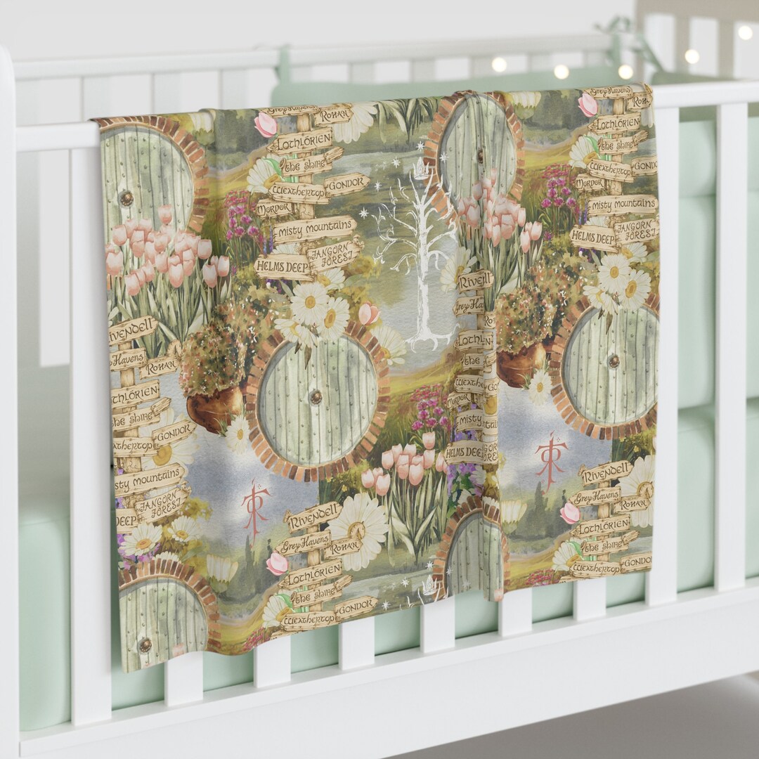 Hobbit Floral Baby Swaddle Blanket: Middle Earth Hobbitcore Wrap - Etsy