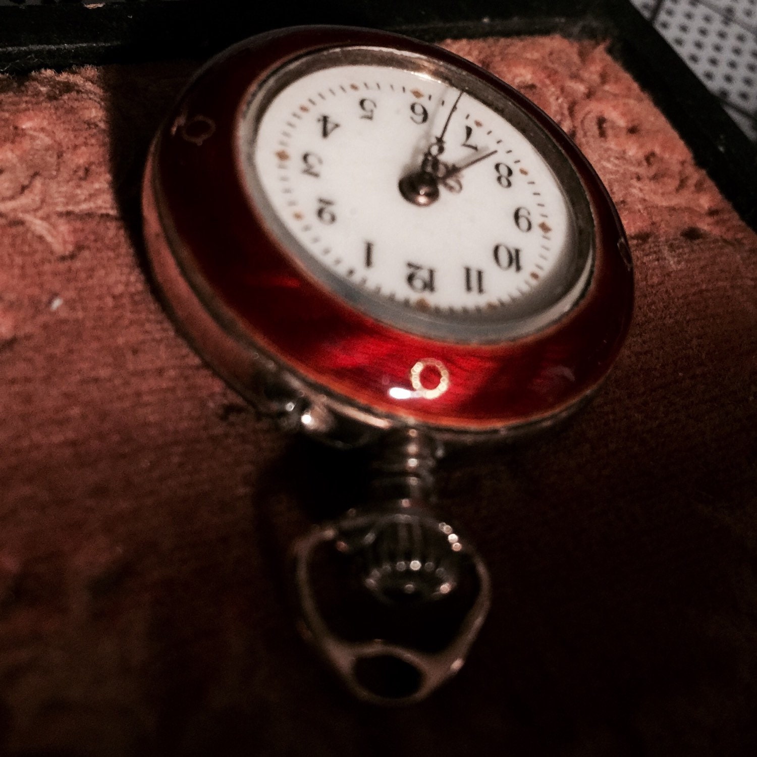 Antique Red-enamel-pocket Watch - Etsy