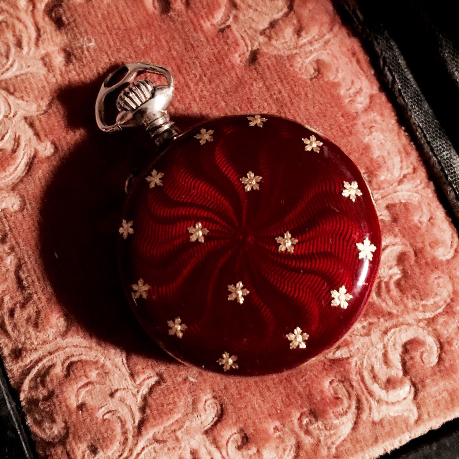 Antique Red-enamel-pocket Watch - Etsy