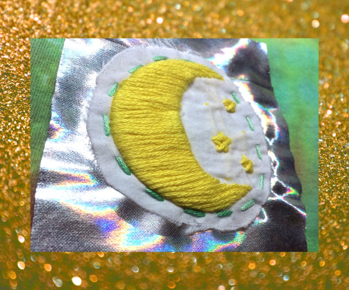 Celestial Patch Moon And Stars Patch Handmade Embroidered | Etsy