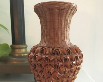 Woven rattan vase | Etsy