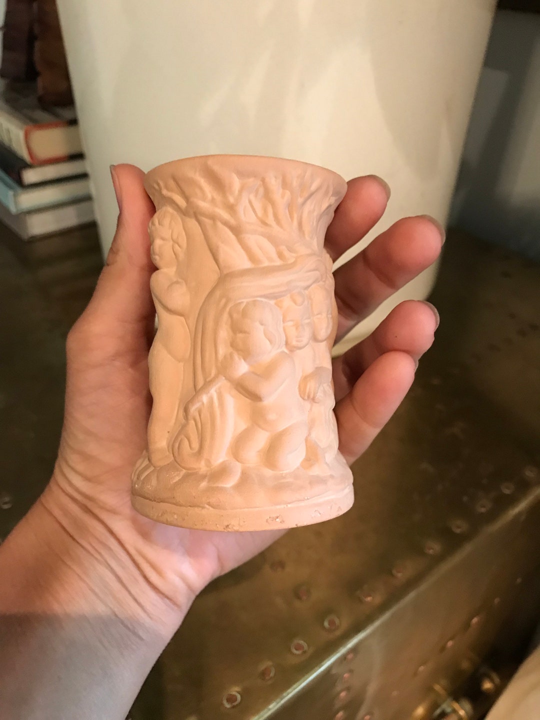 Vintage Antique Italian Terracotta Angel Relief Vase Pottery - Etsy