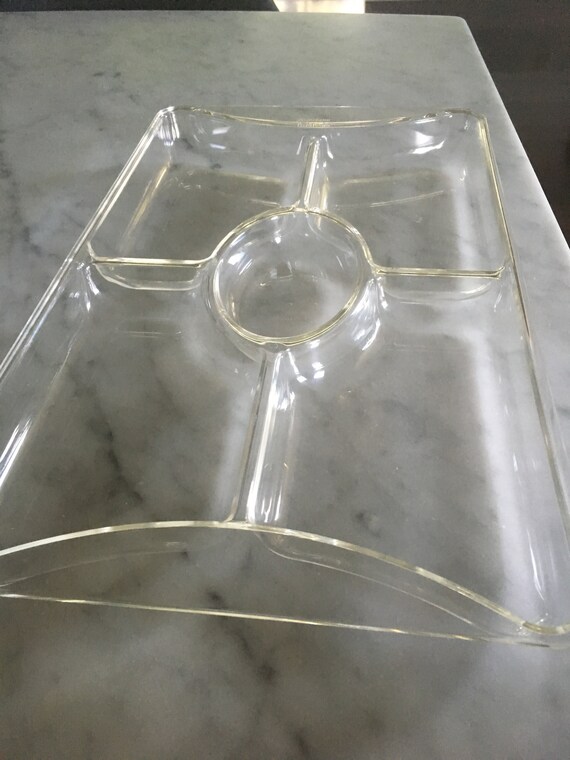Home & Living VINTAGE GUZZINI Mid Century Acrylic Serving TRAY Dining ...