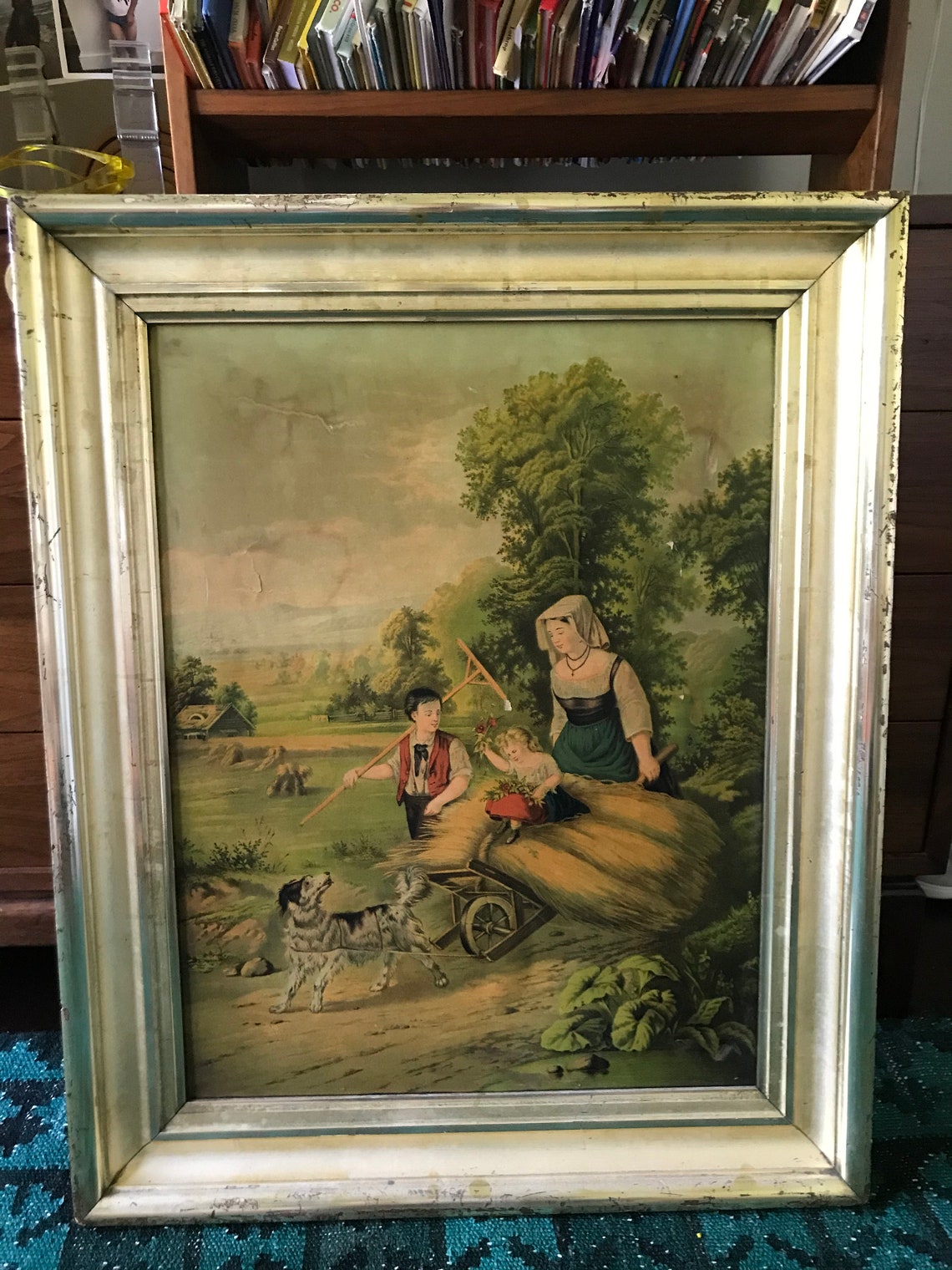Antique Large Primitive Folk Art Still Life Harvest Landscape - Etsy
