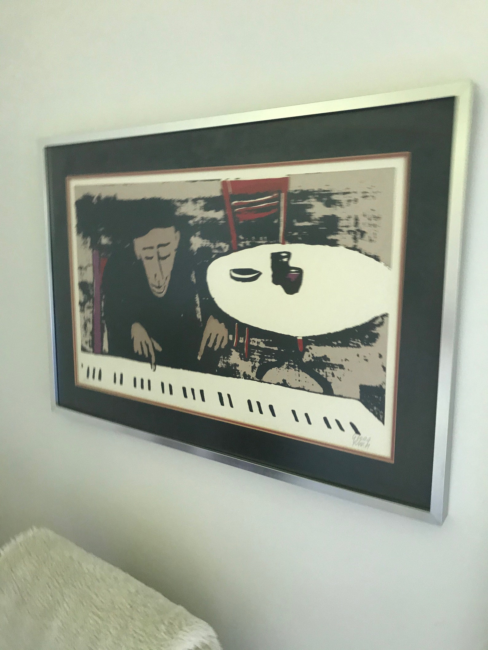 Rare Vintage Mid Century Abstract Piano Player Musician Jazz Georg ...