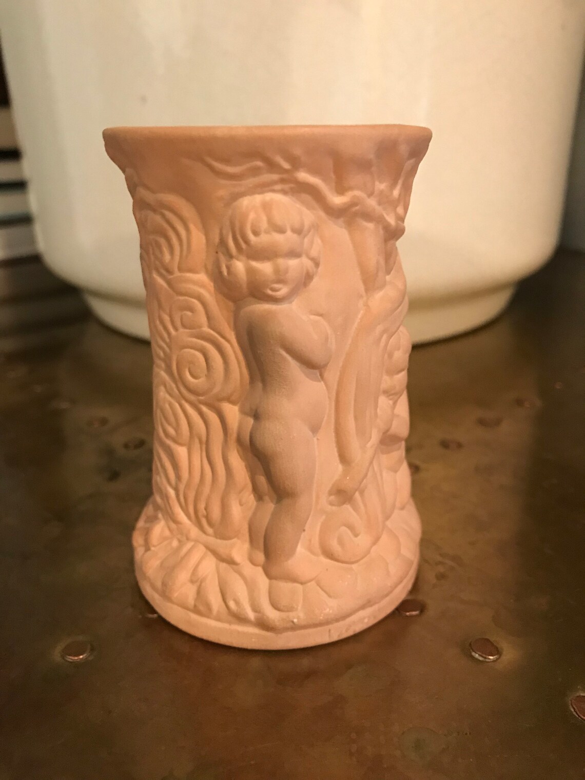 Vintage Antique Italian Terracotta Angel Relief Vase Pottery - Etsy