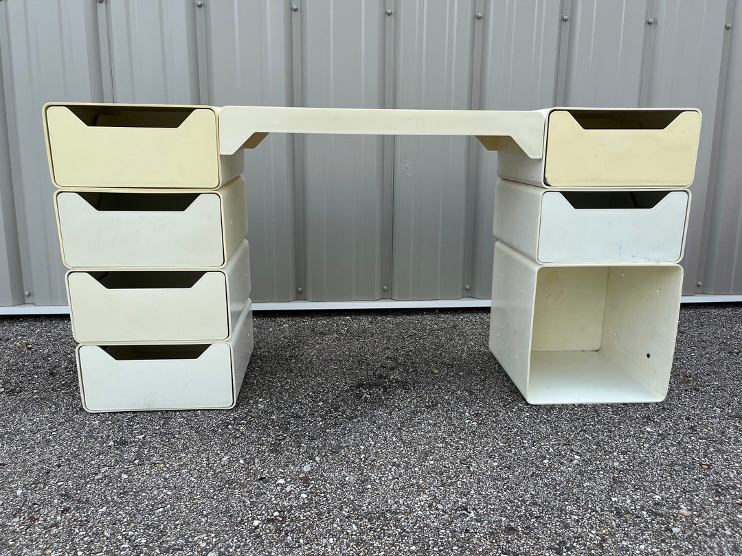 Vintage Mid Century Modern Space Age Plastic Modular Desk Drawers Cubes ...