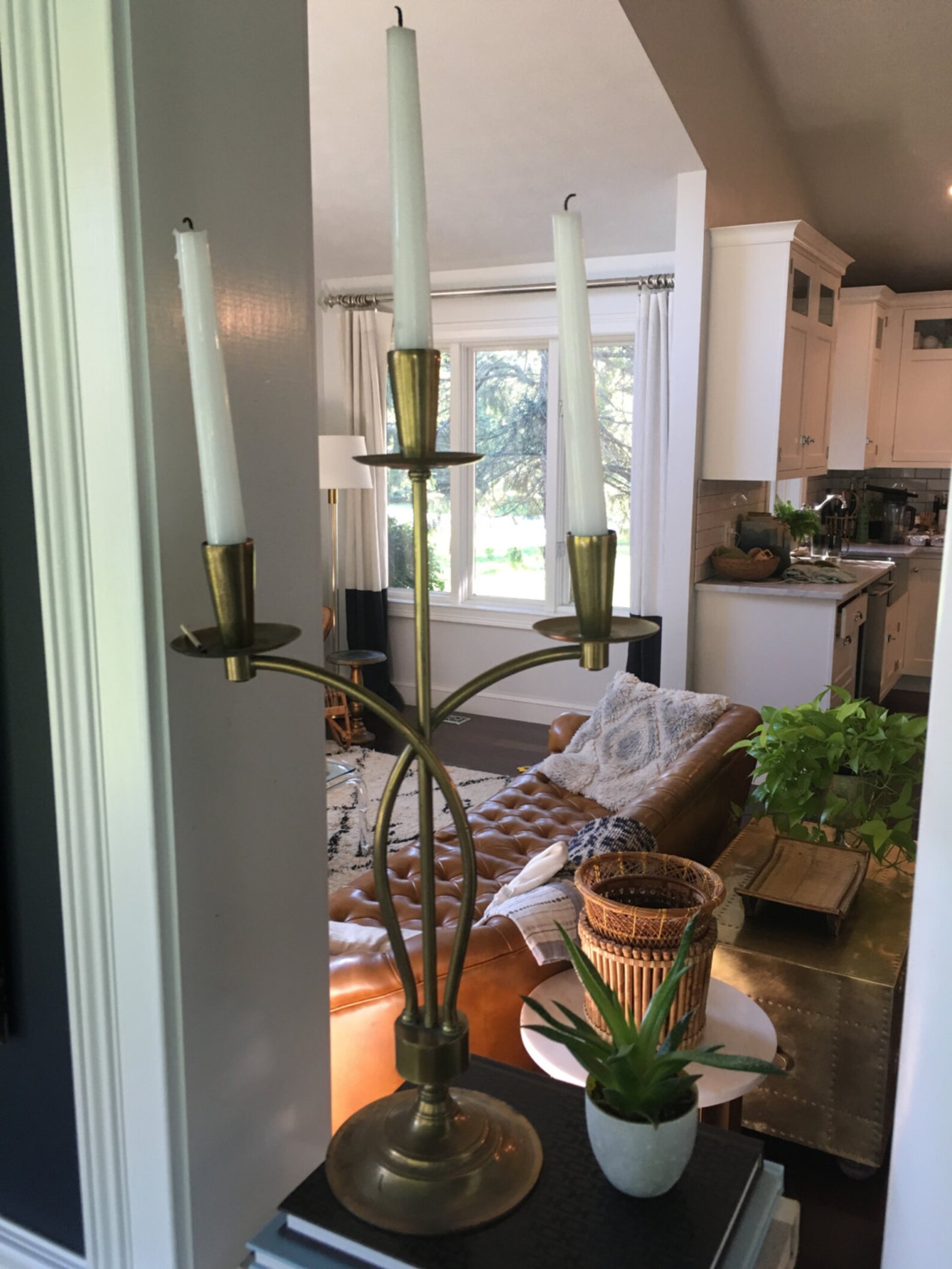 Vintage Mid Century/hollywood Regency Brass Candlestick - Etsy