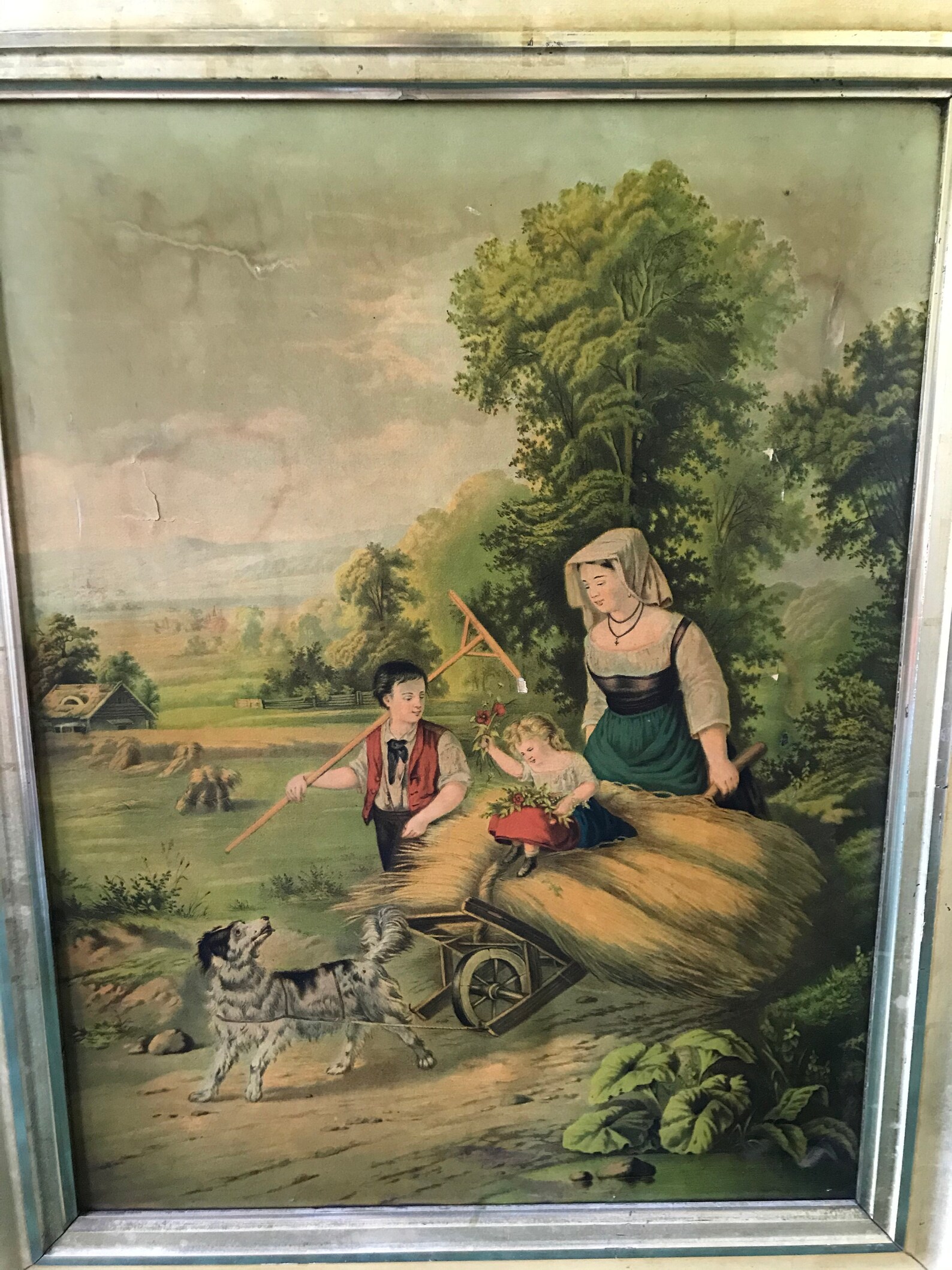 Antique Large Primitive Folk Art Still Life Harvest Landscape - Etsy