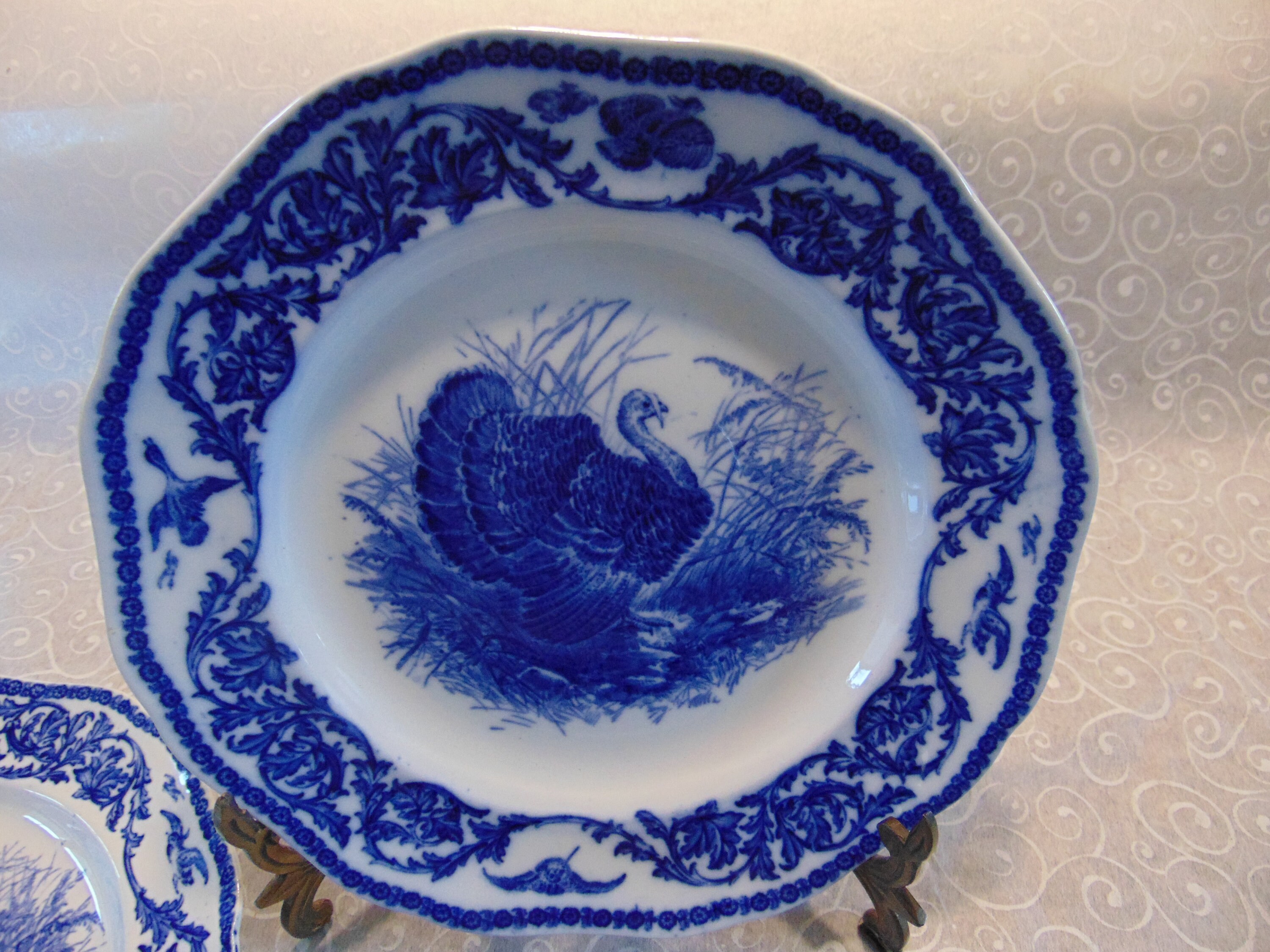 Antique Cauldon Blue Turkey 10 Plates Made in England - Etsy