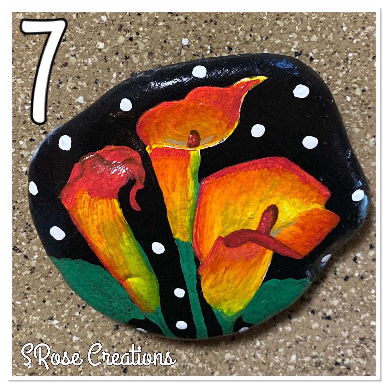 Fancy Flower Painted Rock - Etsy