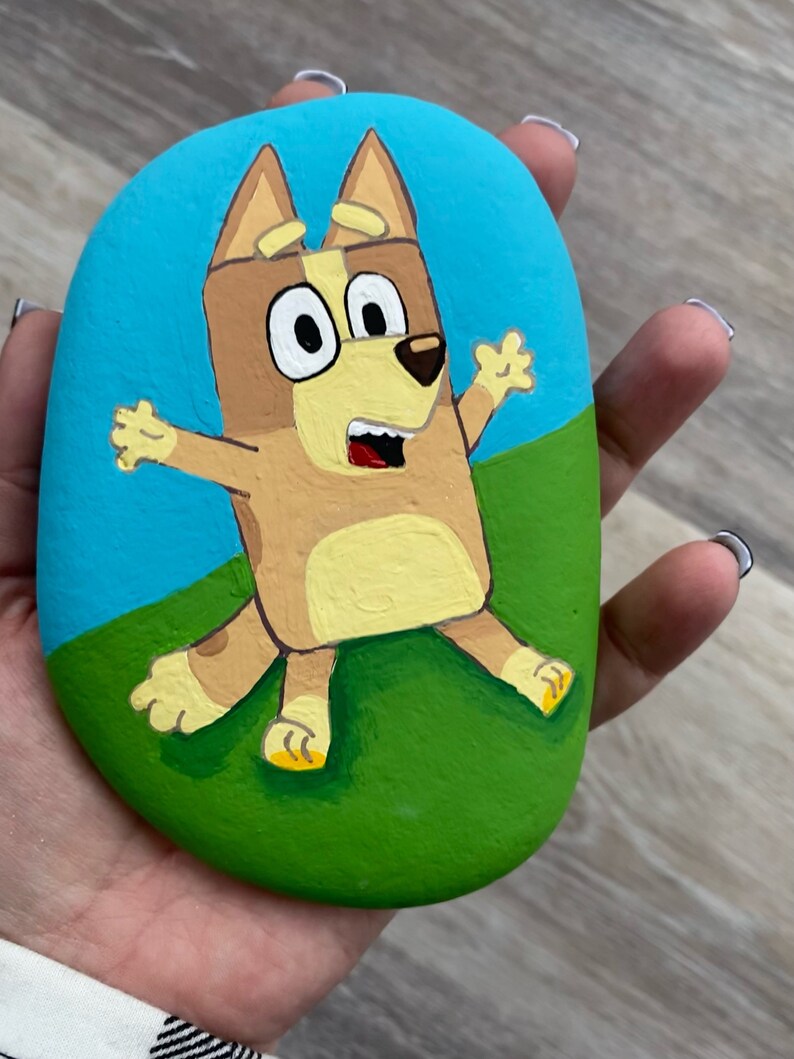 Bingo From Disney’s Bluey Painted Rock - Etsy