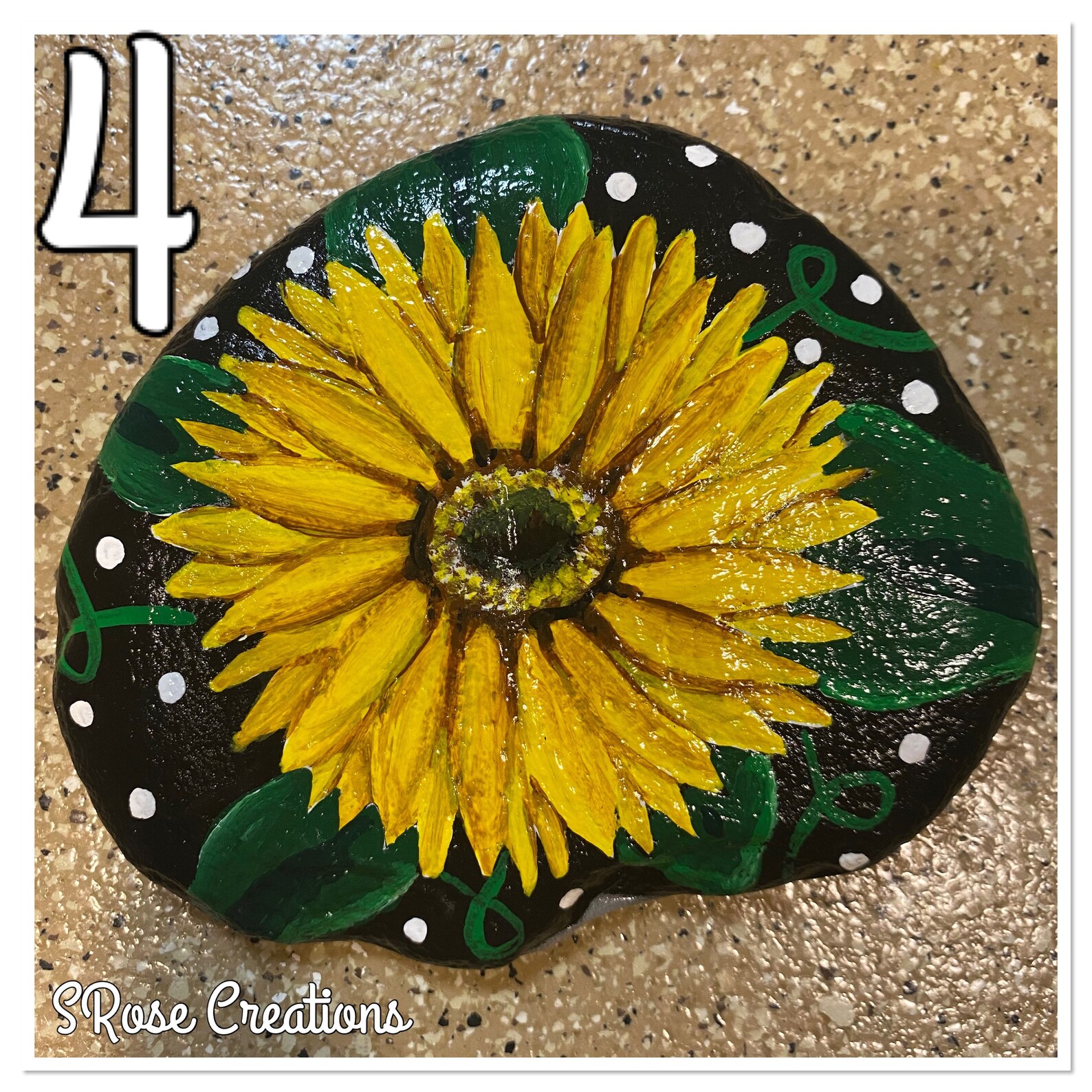 Fancy Flower Painted Rock - Etsy