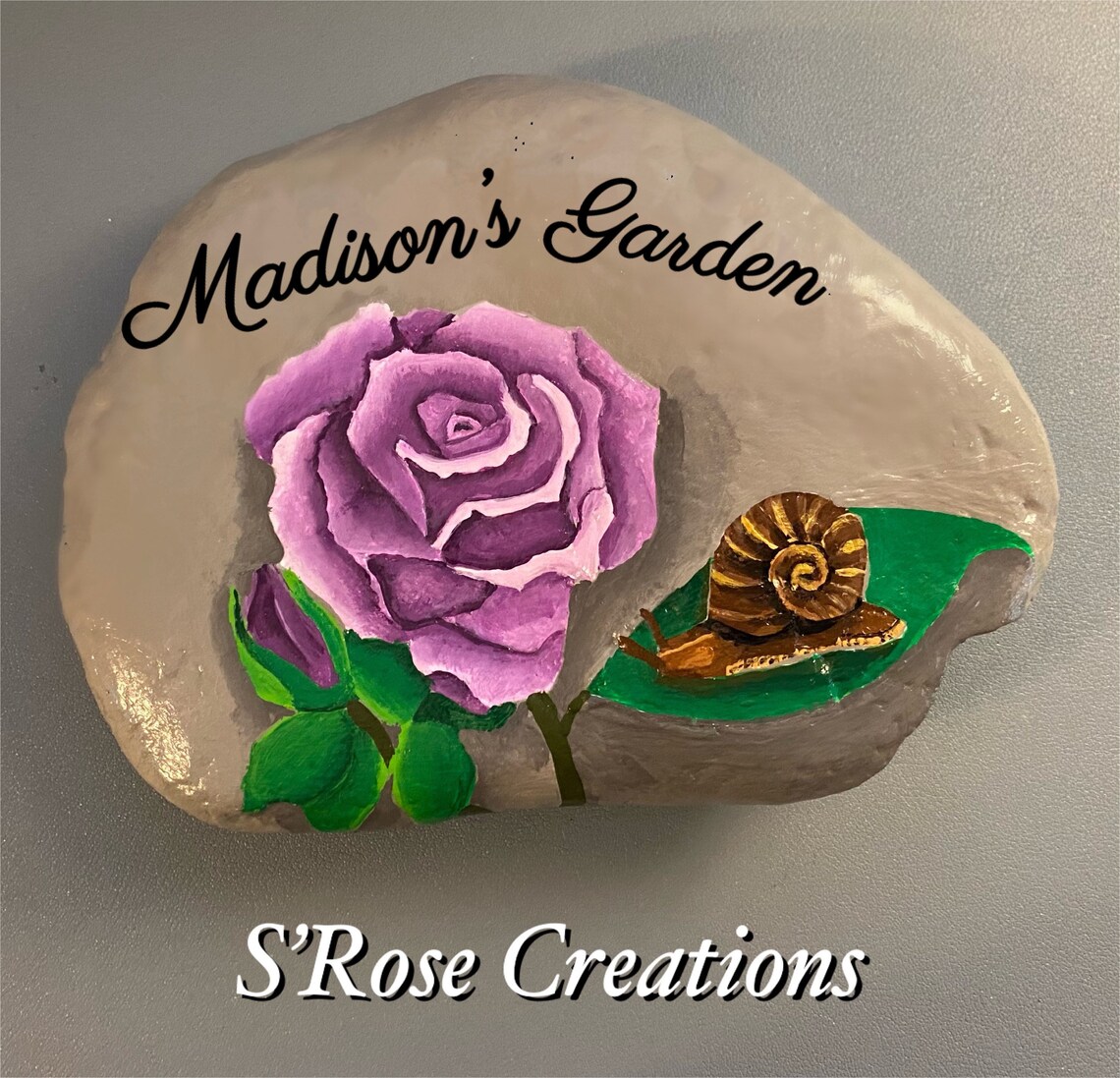Personalizable Rose Painted Rock - Teacher, Birthday, Memorial - Etsy
