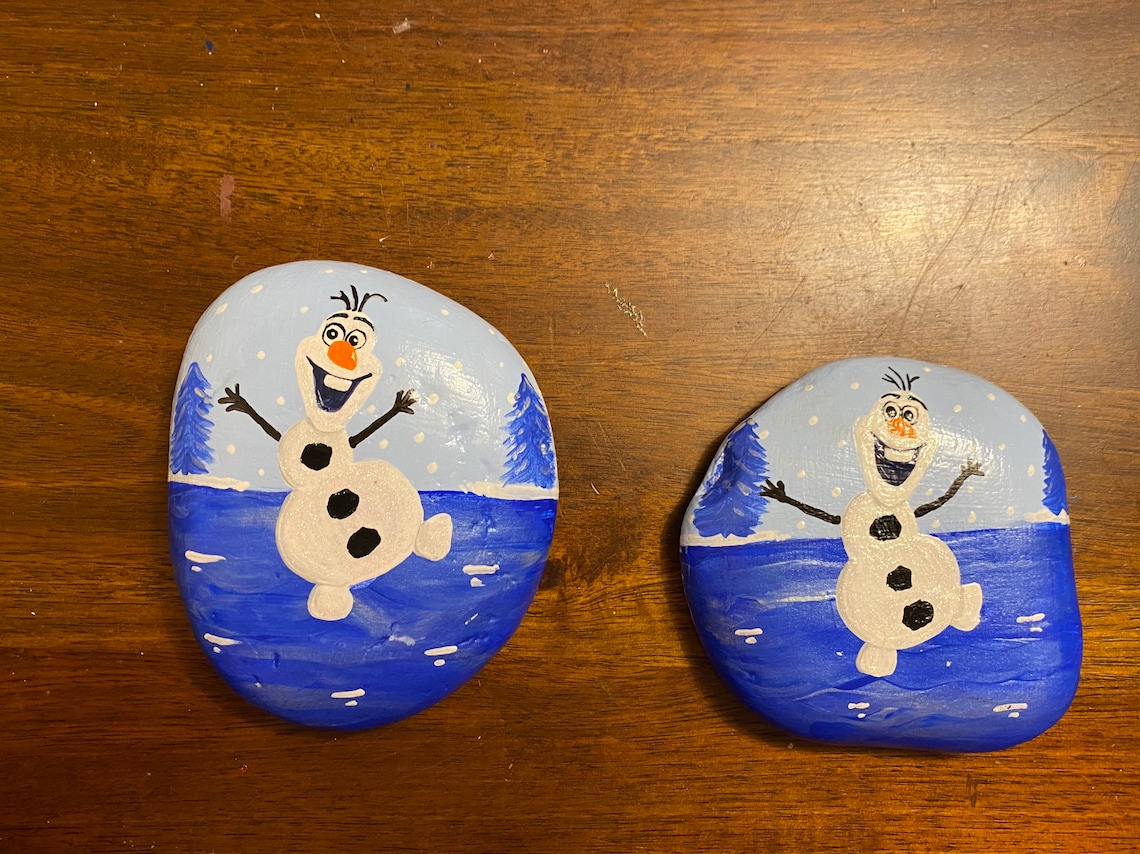 Olaf Painted Rock - Etsy
